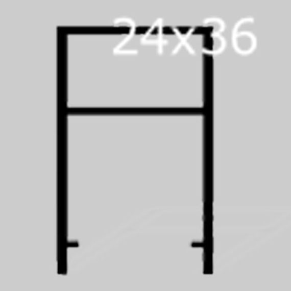 Bootleg Black Angle Iron Double Step Stake 24x36 - Designs in Motion