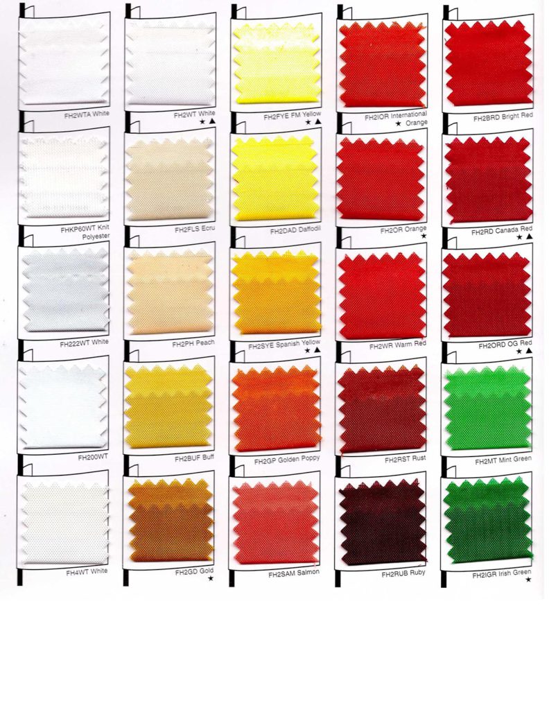 Nylon Color Chart - Designs in Motion