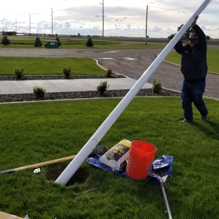 flagpole install - Designs in Motion