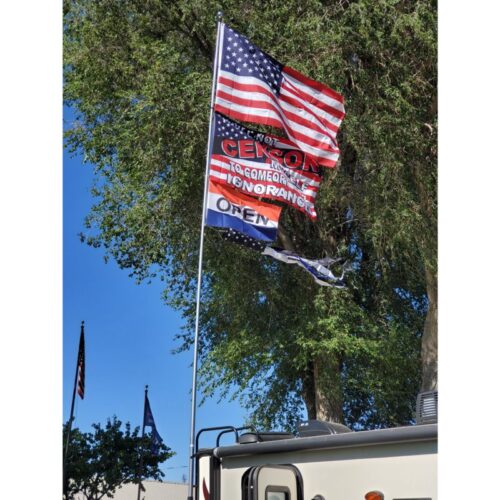 20' RV Flagger Kit - Includes pole, topper & flag of choice - Designs ...