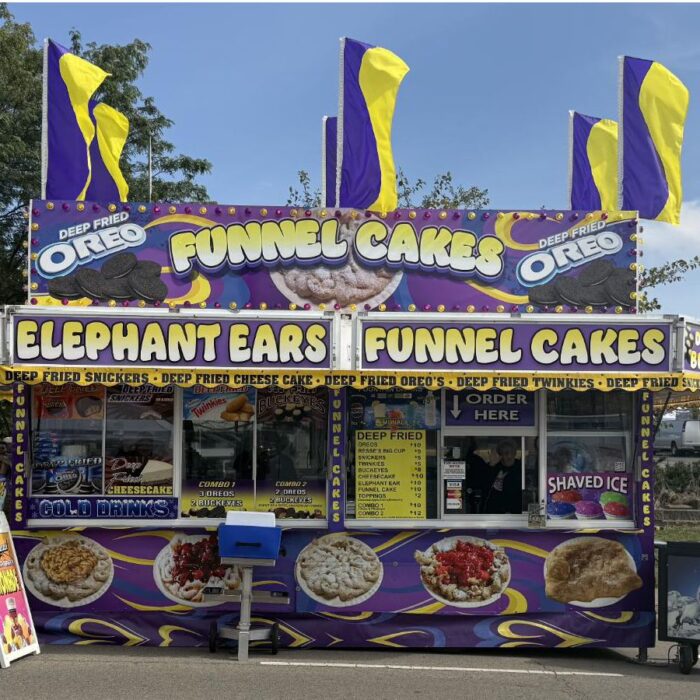 Concession Trailer Flags - 2 Color Flagbanners - Designs in Motion